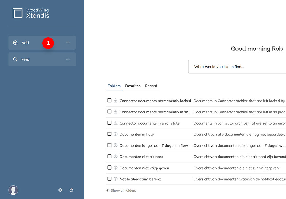 Uploading documents in Xtendis 7 – Home