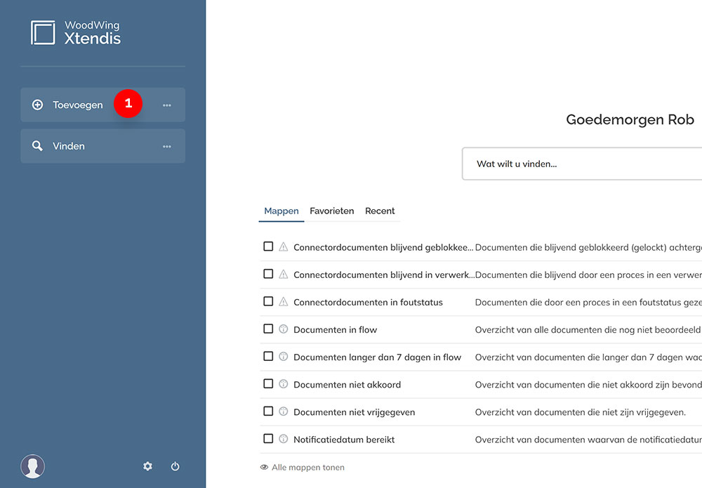 Documenten uploaden in Xtendis 7 – Home