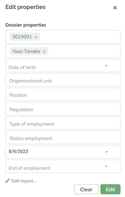 Searching for dossiers in Xtendis 7 – Home
