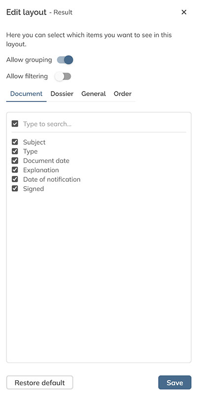 Using the column view in Xtendis 7 – Home