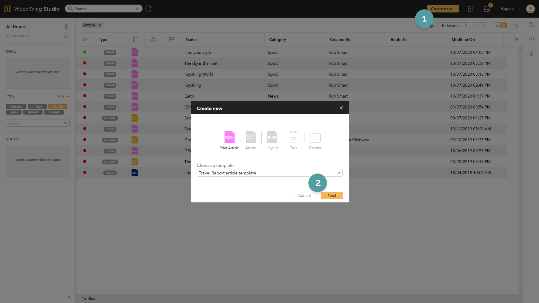 Studio quick start – Home